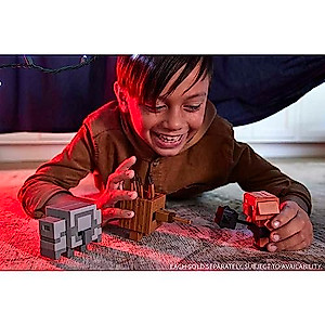 Mattel Minecraft Legends Action Figure, Cobblestone Golem with Attack Action & Accessory, Collectible Toy, 3.25-inch
