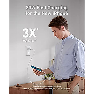 USB C Charger 20W, Anker 511 Charger , PIQ 3.0 Durable Compact Fast Charger, Anker Nano for iPhone 14/14 Plus/14 Pro/14 Pro Max/13, Galaxy, Pixel 4/3, iPad/ iPad mini (Cable Not Included)