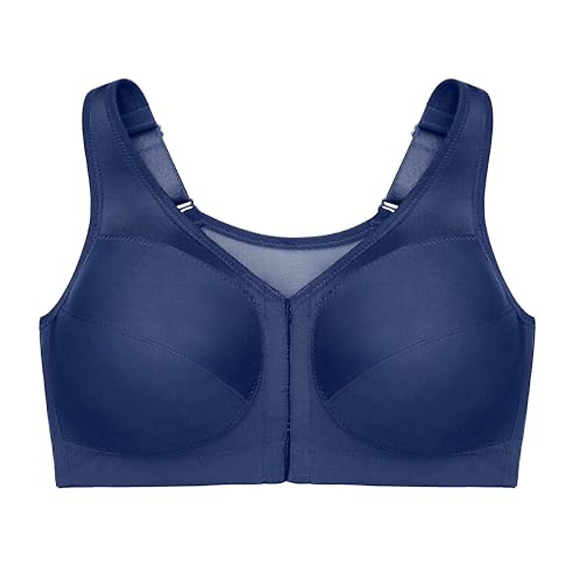 Glamorise Full Figure Plus Size MagicLift Front-Closure Posture Back Bra Wirefree #1265 Blue 40K