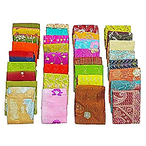 Peegli Pack of 50 Assorted Wholesale Textile Indian Dupatta Women Scarves Handmade Mixed Fabric Lot