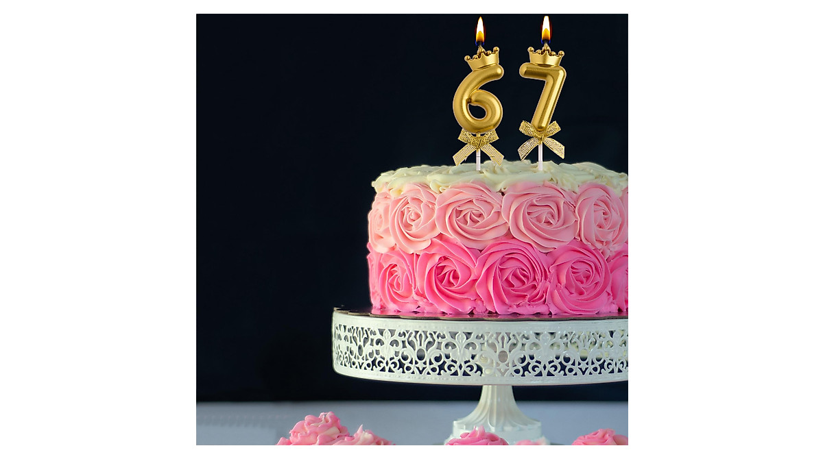 Elegant Birthday Candles for 67th & 76th Milestones