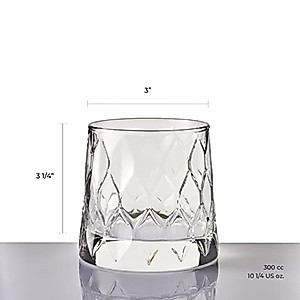 Pasabahce Premium Whiskey Glasses Set Of 4 - Exclusive Cocktail, Scotch, Bourbon, Liquor, Rum Glasses - Old Fashioned Glasses - 10.25 Oz Drinking Glasses - Perfect for Parties, Gifts