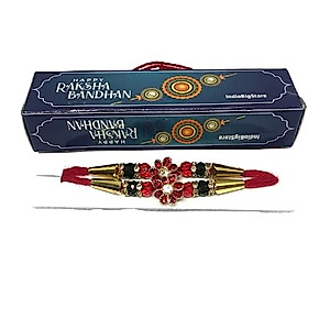 TheNext7 Set of 2 Rakhi for Brother, Rakhi for bhaiya and Bhabhi, Latest Rakhi Design, Rakhi from India