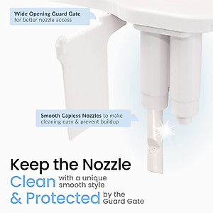 LUXE Bidet NEO 120 Plus - Only Patented Bidet Attachment for Toilet Seat, Innovative Hinges to Clean, Slide-in Easy Install, Advanced 360° Self-Clean, Single Nozzle, Rear Wash (White)