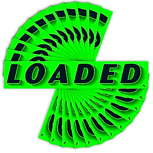 VERSA-TAGS 7.5" Black/Green Vinyl Number Decals 11 Dozen Set Windshield Pricing & 1 Pack of Each of Loaded, Low Mileage, Financing Available 14.5" x 2.75" Sticker Windshield Decal Auto Dealership