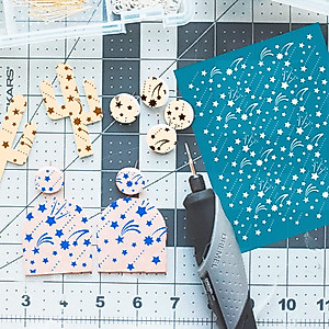 OLYCRAFT 4x5 Inch Meteor Clay Stencils Silk Screen for Polymer Clay Shooting Star Silk Screen Printing Stencils Non-Adhesive Mesh Transfer for Polymer Clay Earrings Jewelry Making
