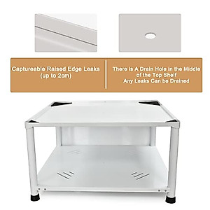 CMXIKJ Laundry Pedestal 28", Adjustable Height Metal Steel Base with Storage Shelf, Universal Fit Pedestal for Washer and Dryer, 28 x 28 x 14.5 Inch (White)