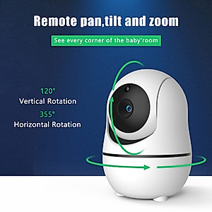 GUAZI STORE Baby Monitor, 7-inch Large Screen,Baby Monitor with Camera Audio Split Screen, Rotating Camera, Two-Way Talk, Temperature Monitoring,Baby 2 Camera,Automatic Night Vision, Lullaby.…