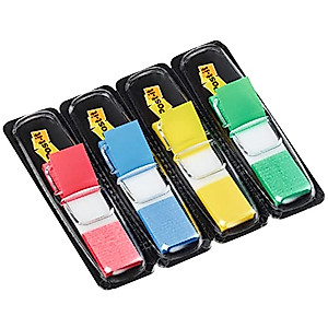 Post-it 12 x 43 mm Small Index Flags, 4 Colours - Multicolour, Pack of 140 Flags