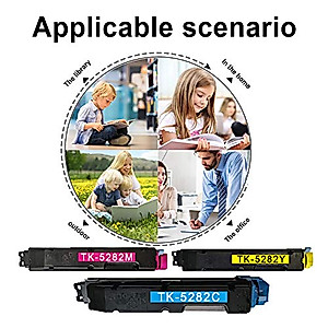 RUYY (CMY, 3PK) TK5282 TK-5282 1T02TWCUS0 1T02TWBUS0 1T02TWAUS0 Toner Cartridge Replacement for Kyocera Ecosys M6235cidn(1102V02US1) M6635cidn P6235 Toner Kit Printer