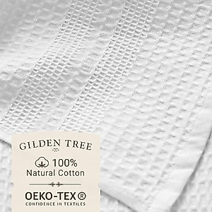 GILDEN TREE Waffle Towel Quick Dry Thin Exfoliating Washcloths for Face Body, Classic Style (White)