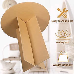 Sintuff Round Wood Display Table 30 Wooden Nightstand Coffee End Table Circle Corner Table for Living Room Small Space Bedside Easy Assembly Modern Home Decor, 2 Part Interlocking Finger Groove Base