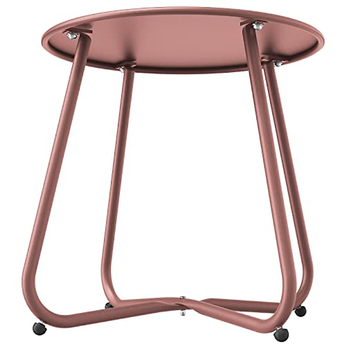 Grand patio Outdoor Side Table 18-inch Round End Table Accent Table for Bistro Balcony Apartment Rose Dawn