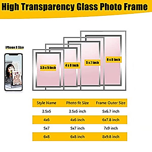 ABAJI 3.5x5 Glass Frame Small Photo High Transparency Vertical and Horizontal Style for Desk Shelf and Office Table Family Gallery and Wedding or Holiday Decoration
