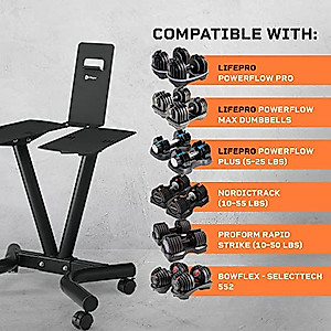 Lifepro Adjustable Dumbbell Stand for PowerFlow Pro & PowerFlow Max Adjustable Dumbbell Set - Adjustable Dumbbell Rack Stand for Convenience & Safety When Training - Durable Adjustable Weights Stand