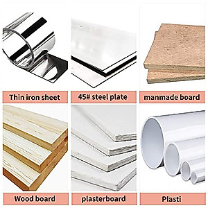 6-1/8 Inch Hole Saw for Recessed Lights, 155mm HSS Hole Cutter, Bi-Metal Hole Drill Bit with Hex Shank for Cutting Soft Metal, Iron, Aluminium, Wood, Drywall, Pipe, Plastic, Fibreboard(Red, 6.1 Inch)