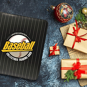 ZINOMAR Baseball Card Binder with Sleeves, 40 Pcs 9-Pocket Pages for 720 trading cards, Portable Card Collector Album Holder Book, Zip Carrying Case Display Storage for TCG - Black