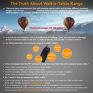 Retevis RT1 Long Range Walkie Talkies,High Power 2 Way Radio with 3000mAh Rechargeable,Emergency Alarm Walkie Talkie for Hunting(2 Pack)