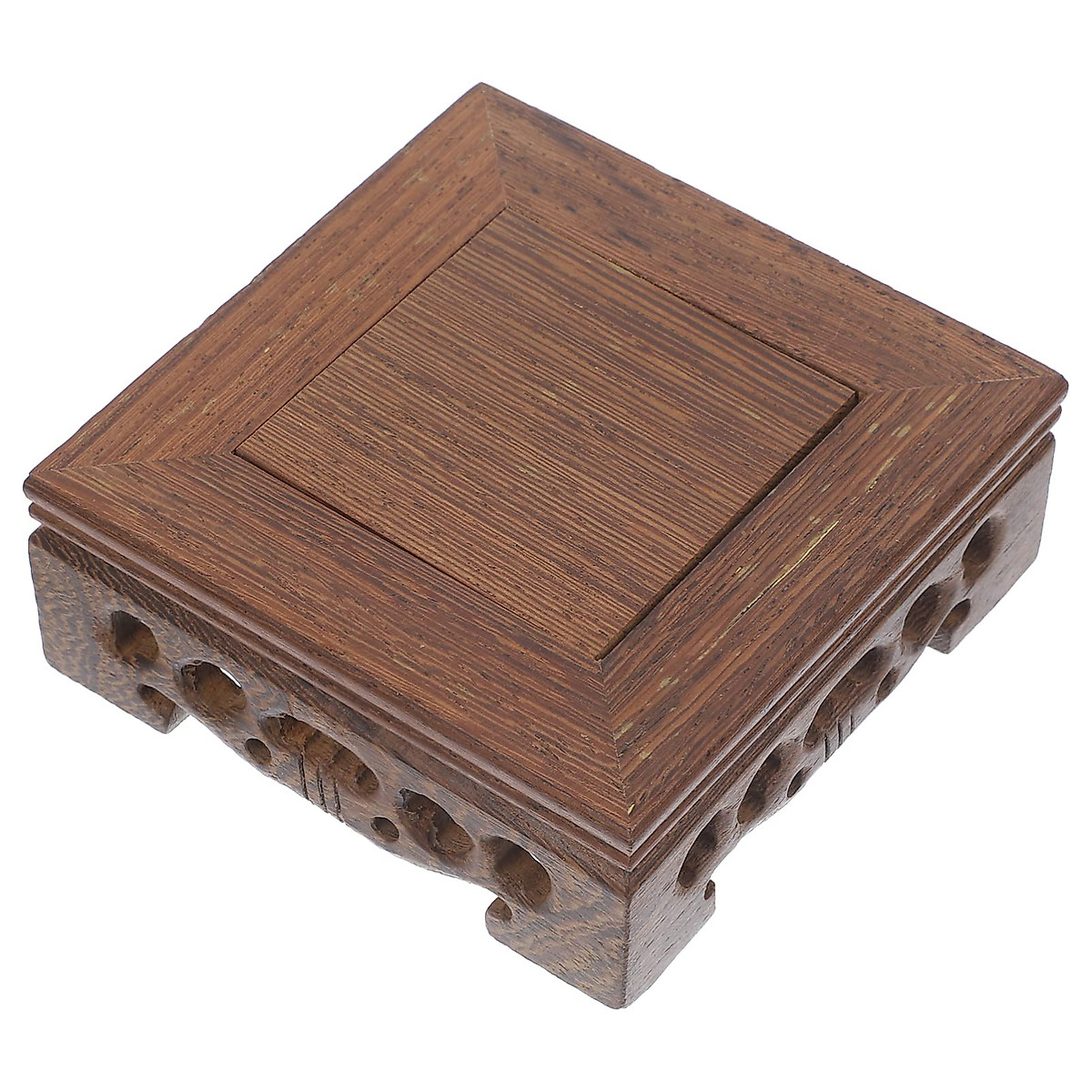 Zerodeko Wood Plant Riser Stand Flower Pedestal Holder Farmhouse Display Riser Bonsai Square Pedestal Rack