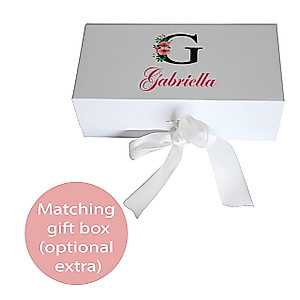 Personalized Baby Gift Girl, Baby Brush & Comb Set, Floral Initial Baby Gift, Baby Gifts for Newborn Girls.