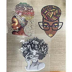 Black Smart Queendom Beauty Iron On Patches for Clothing DIY Transfer Decals on T-Shirt Hoodie Pillow 3Pcs