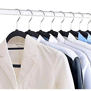 Premium Velvet Non-Slip, Durable, Space Saving Clothes Hangers for Closet W/360 Degree Chrome Swivel Hook- Holds Up to 10 pounds