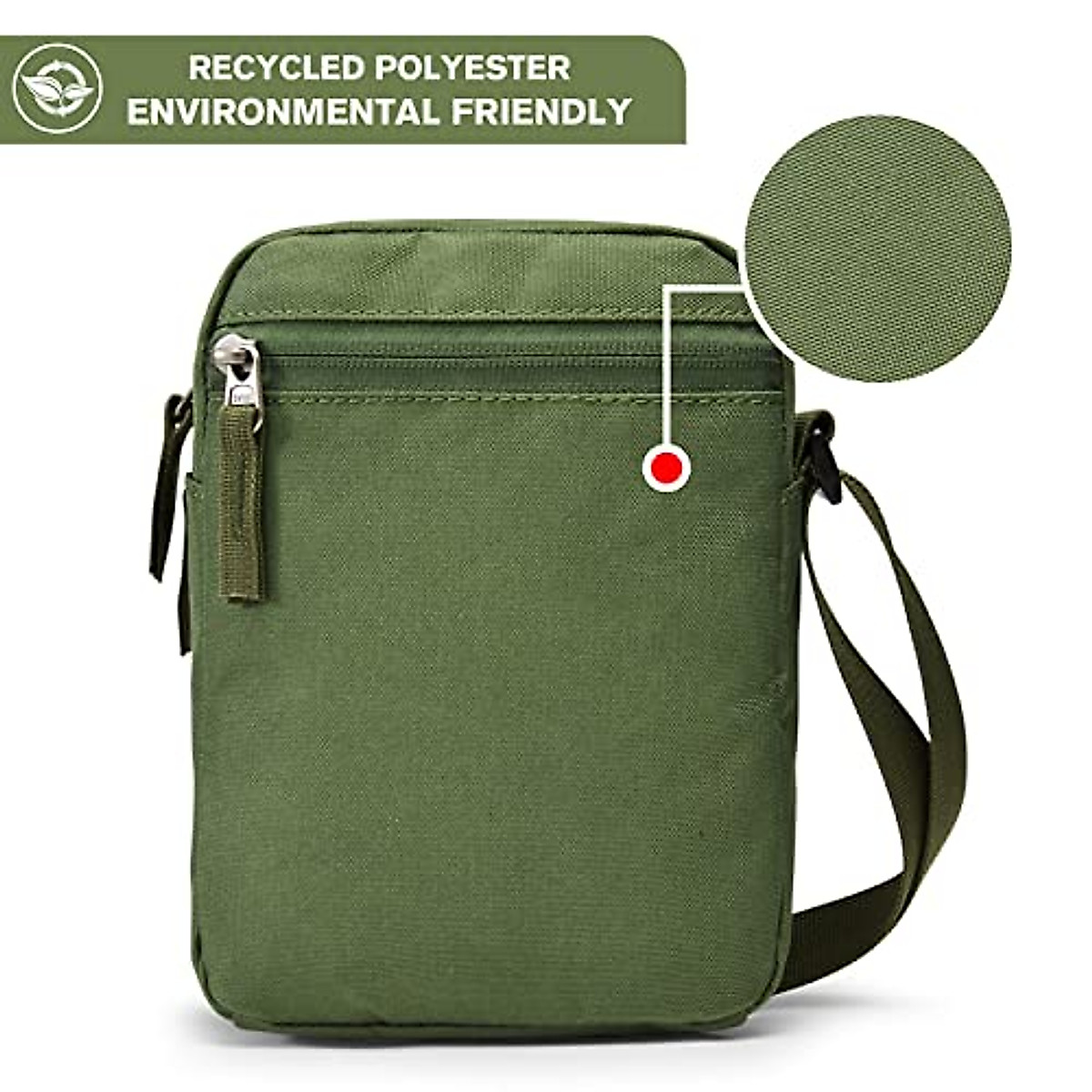 G4Free Small Crossbody Bag RFID Side Shoulder Cell Phone Bag Mini Wallet Purse For Men, Women(Army Green)