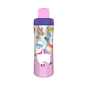 rabitat Nutri Lock Stainless Steel Insulated Sipper Bottle - Chatter Box, Purple/Pink Sipper for Kids. Reuseable Thermos Water Bottle for School with Fruit Infuser.