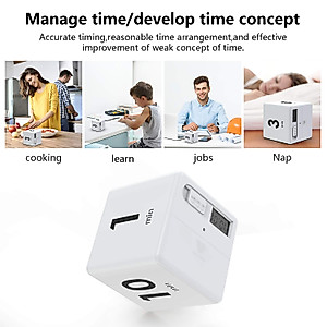 Cube Timer,Pretmess Gravity Flip Kitchen Timer for Time Management and Countdown Settings 1-3-5-10 Minutes