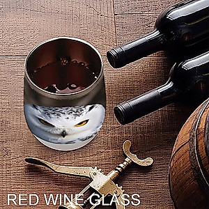 WYUSPGK 304 Stainless Steel Insulated Cup, Snowy Owl Eyes Print Smooth Rim, Durable & Reusable - Perfect for Office, Home, And Travel