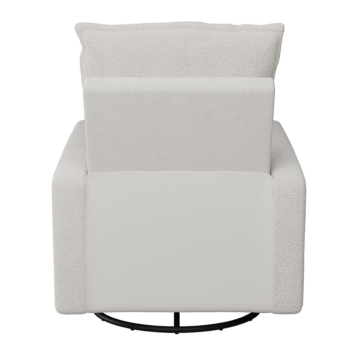 CorLiving Caillie White Boucle Fabric Upholstered Contemporary Glider Recliner Chair