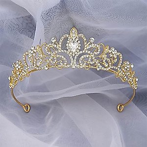 CIEHER Gold Tiara Crowns for Women Girls Princess Crown Tiaras for Women Tiaras for Girls Bridal Wedding Prom Quinceanera Birthday Crown Christmas Crown Gifts Hair Accessories for Women Girls
