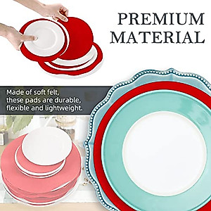 Felt Plate Storage Dividers, 36 Pack Premium Felt Round China Dish Separators Pads Plate Dividers with 3 Sizes, Dish Storage Protectors Pads for Packing Stacking Cookware (Red)