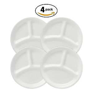 Corelle Livingware Divided Plate, 10-1/4-Inch, Winter Frost White