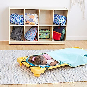 ECR4Kids 8-Compartment Mobile Backpack Storage Cabinet, Classroom Furniture, Natural