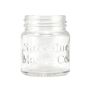 Sunshine Mason Co. Mini Mason Jar Shot Glasses with Metal Lid 2 Ounces, 6 Pieces