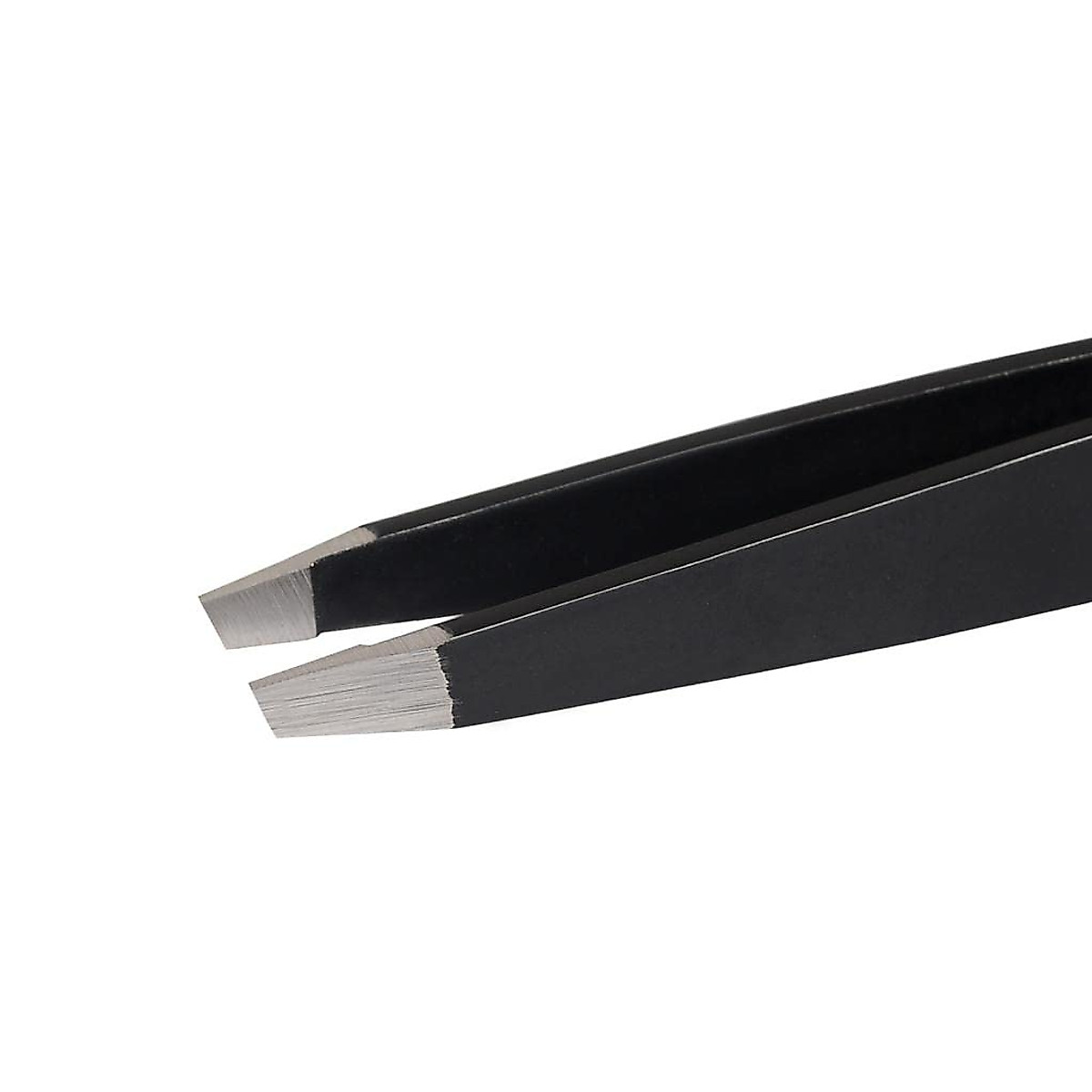 Abdul of Sialkot Tweezers for Eyebrows -Slant Tip Professional Stainless Steel Eyebrow Tweezers for Women & Men - Great Precision on Brow, Facial Hair & Ingrown Hair Pack of 1 (Black)