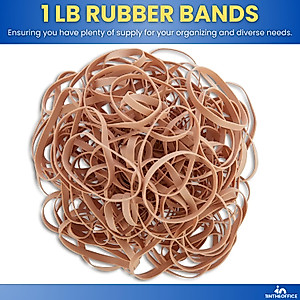 1InTheOffice Rubber Bands #64, Thick Rubber Bands, Heavy Duty Rubber Bands, Beige, Size 64, 380Pack