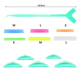 52 Pieces Silicone Eyelash Perming Tool Set Include 20 Pieces Silicone Eyelash Perming Curler, 10 Pieces Y Shape Eyelash Brush, Lift Tool Set,12 Pieces Eyelash Perming Pads