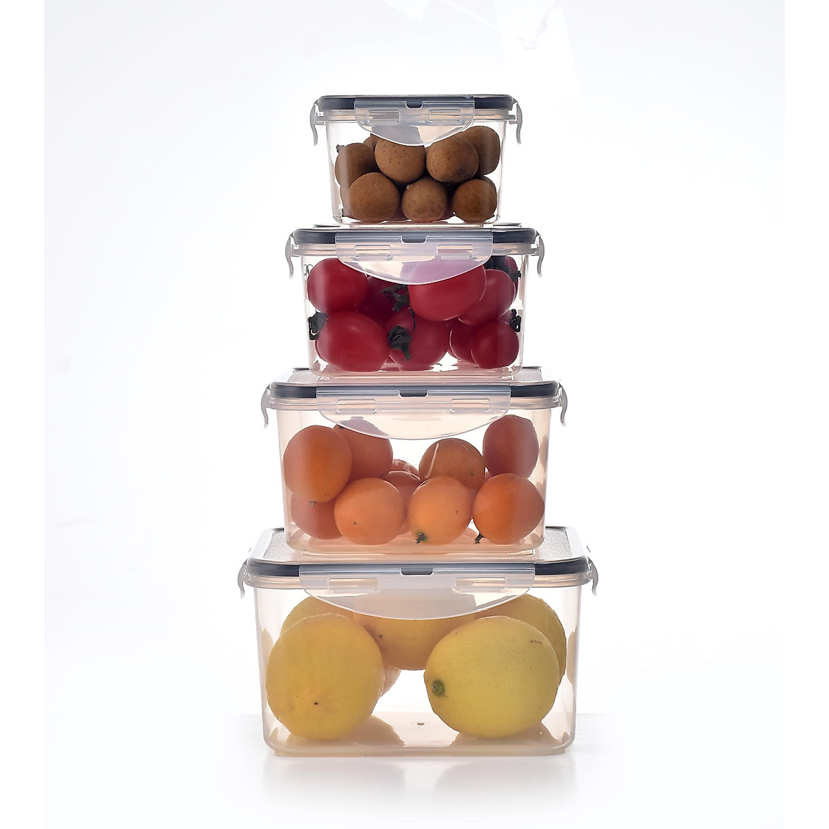 Class Frogs 32 high-capacity food storage containers (16 containers+16 lids), lunch box, bread storage box, pantry and kitchen container, leak proof, BPA free, Transparent, CNTZ-A111