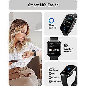 Smart Watch for Men Women(Answer/Make Call), Alexa Built-in,1.7'Fitness Watch with Heart Rate SpO2 Sleep Monitor 60 Sports IP68 Waterproof Activity Trackers and Smartwatches for iPhone Android Phones