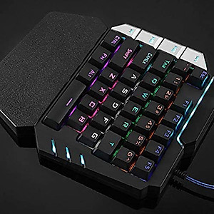 XYLXJ Mechanical Gaming Keyboard, Compact 38-Key Mechanical Computer Keyboard Blue Equivalent Switch for Windows PC Gamers (Black RED LED Backlight)