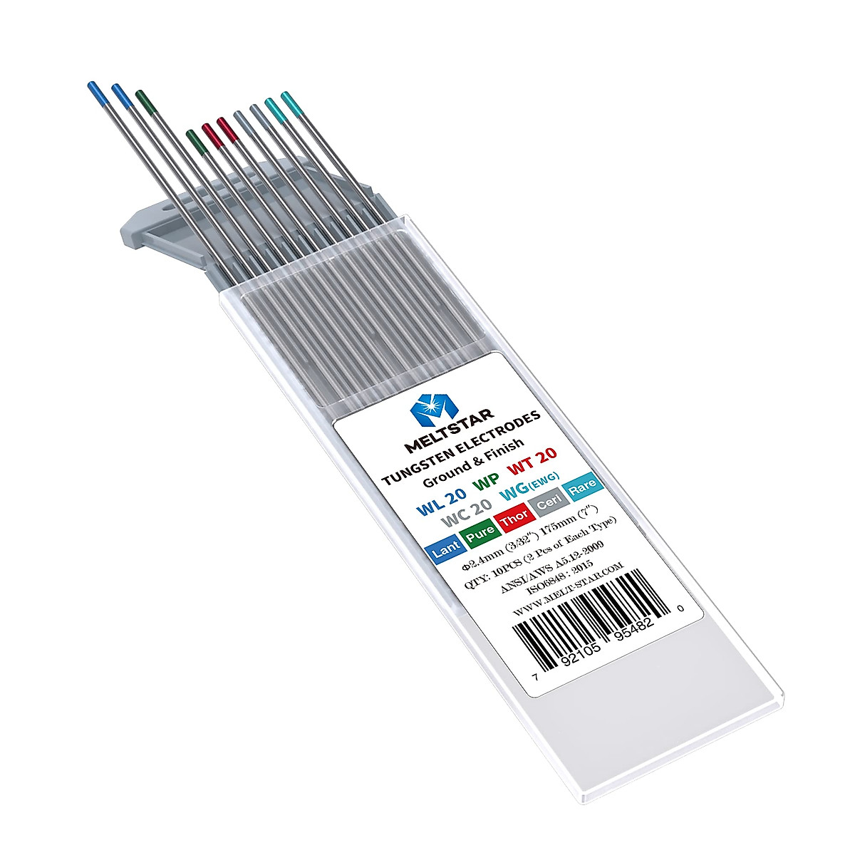 Meltstar TIG Welding Tungsten Electrodes Combination Settings Thoriated Pure Cerium Lanthanated Rare Earth blend Tungsten Electrodes MIX3/32 * 7