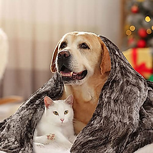 PiccoCasa Soft Faux Fur Blanket Twin Size - Reversible Tie-dye Luxury Shaggy Throw Blanket for Sofa, Couch and Bed - Plush Fluffy Fleece Blankets As Gifts 60 x 78 Inch Brown