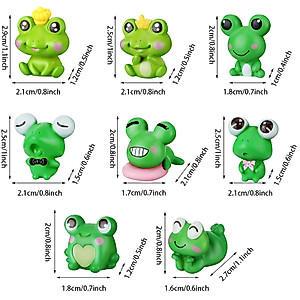 Jetec 32 Pieces Cute Frog Miniature Figurines Frog Cake Topper Decorations Mini Garden Frog Ornaments Animals Model Garden Miniature Landscape DIY Craft for Home Decoration Party Supplies