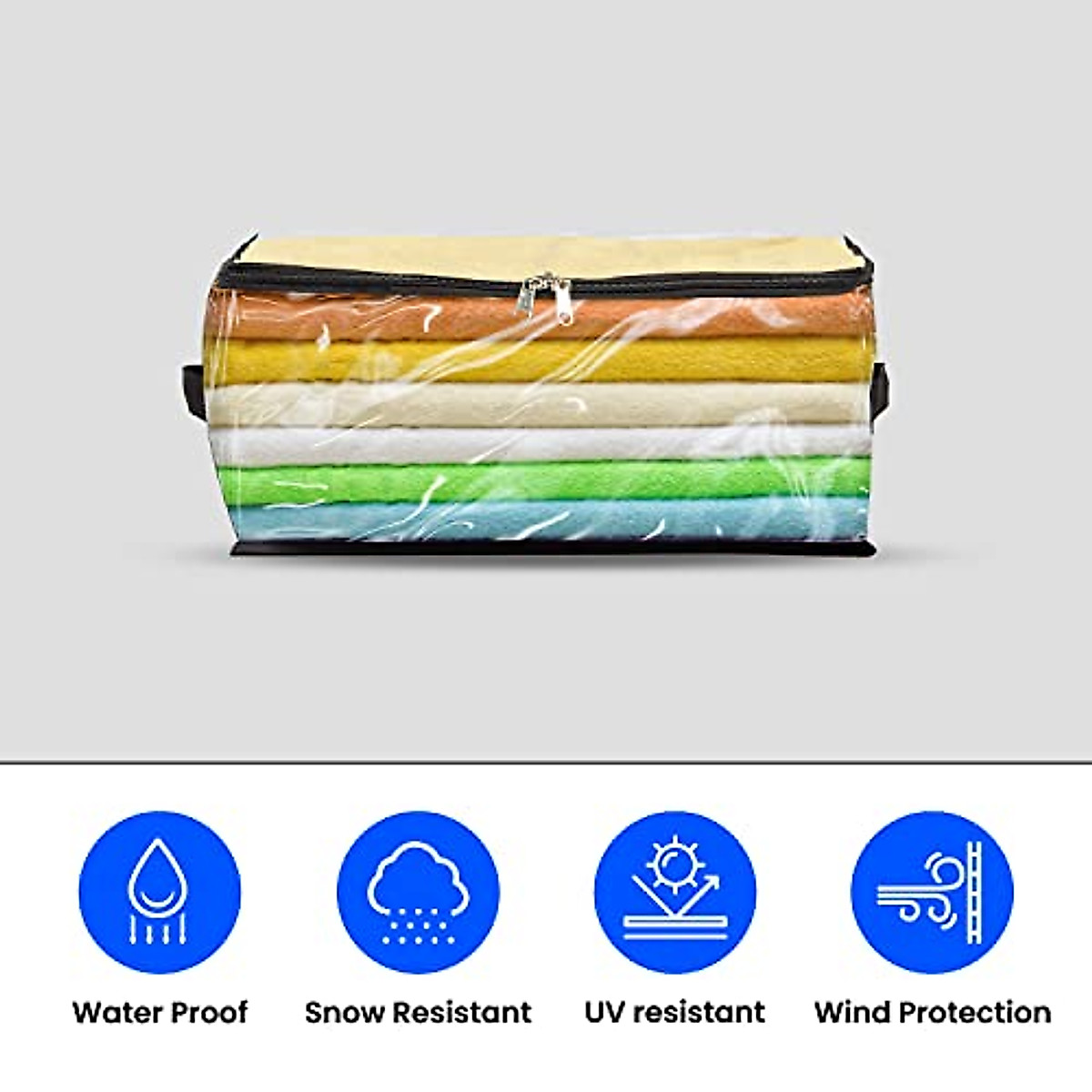 Covers & all Clear Storage Bag, Heavy Duty Clear PVC fabric, 20 mil, Multi-purpose organizer with zipper and handles (18" L x 13" W x 8" H, Pack of 3)