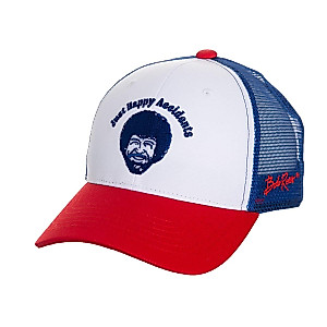 Calhoun Officially Licensed Bob Ross Just Happy Accidents Multicolored Trucker Cap