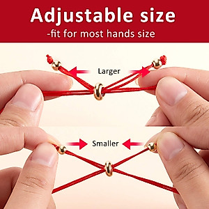 Hicarer Red Rope Bracelet 7 Knots Kabbalah Protection Red Cord Bracelet for Women Men Protection and Good Luck Favors (12)