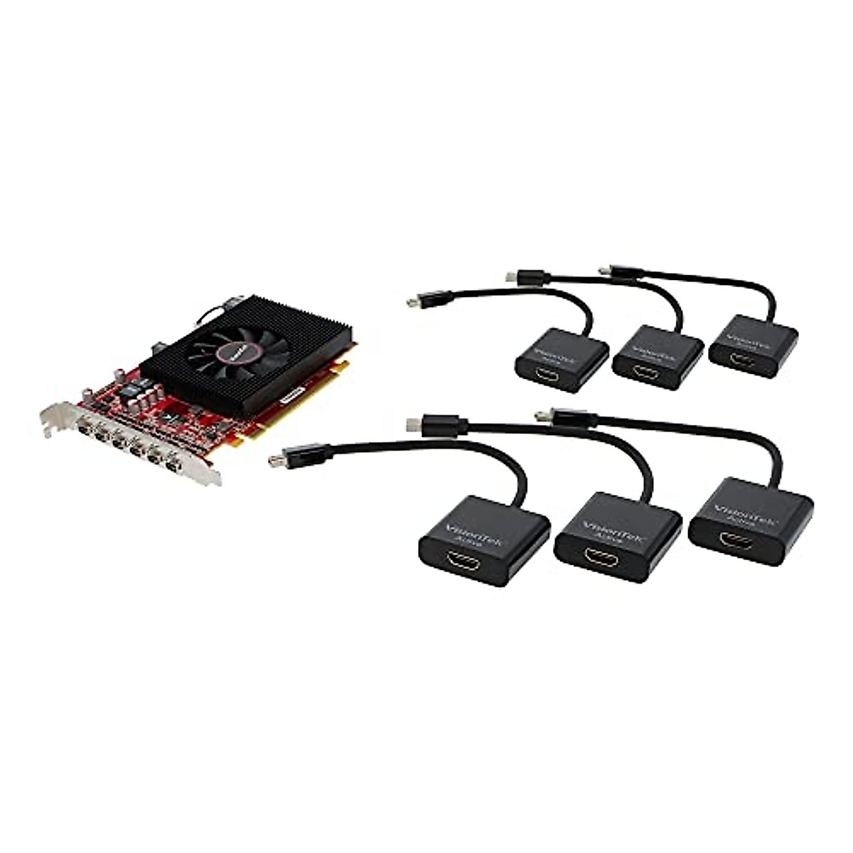 VisionTek Radeon 7750 2GB GDDR5 6M (6x miniDP, 6x miniDP to HDMI Adapters) Graphics Card - 900880