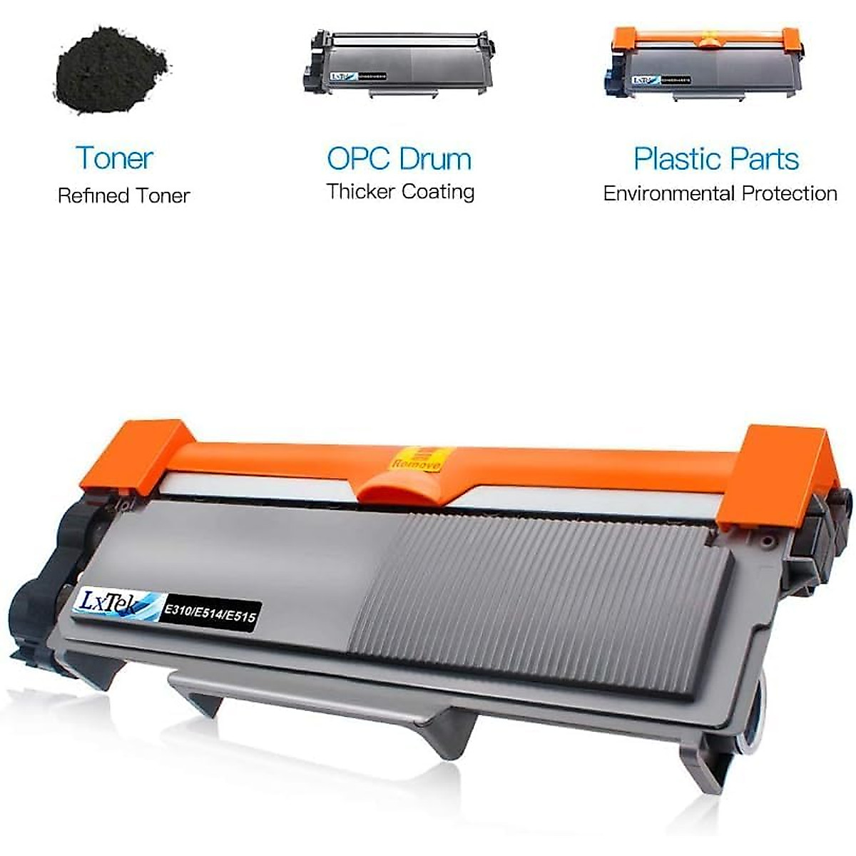 LxTek Compatible Toner Cartridge Replacement for Dell E310dw P7RMX PVTHG 593-BBKD E310 E514 E515 to use with E310dw, E515dw, E514dw, E515dn Printer, High Yield (Black, 4-Pack)